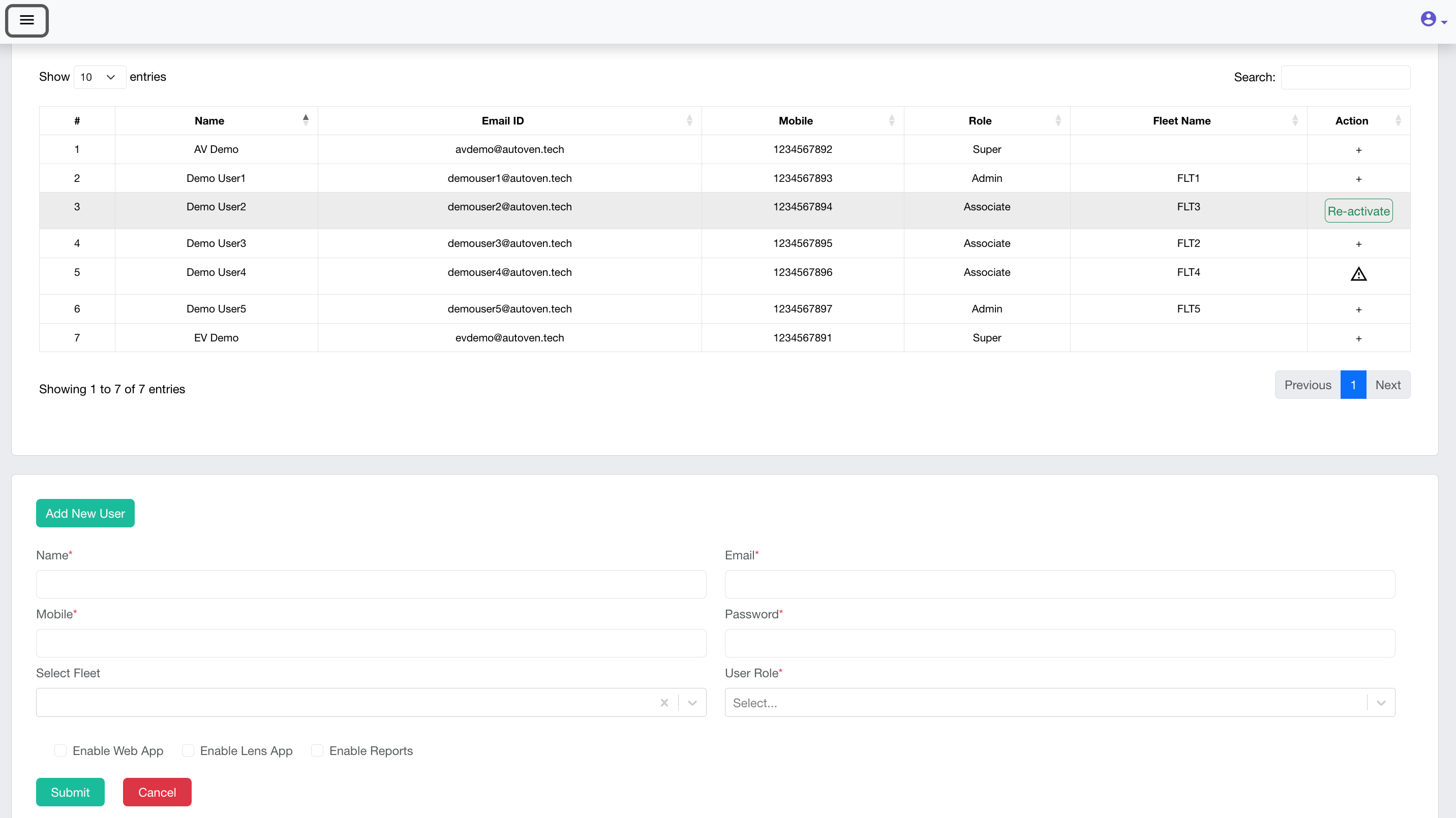 Dashboard for Electric Vehicles - Autoven